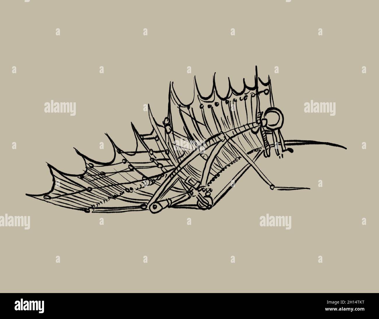 Leonardo Da Vinci's flying machine illustration Stock Photo - Alamy