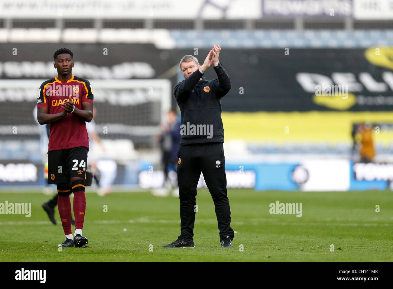 Grant McCann manager of Hull City applauds fans after the game Stock ...