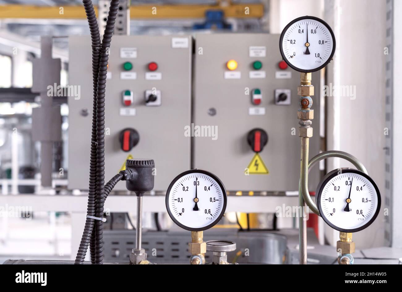 Manometers for measuring gas pressure in a gas pipeline. Gas boiler ...