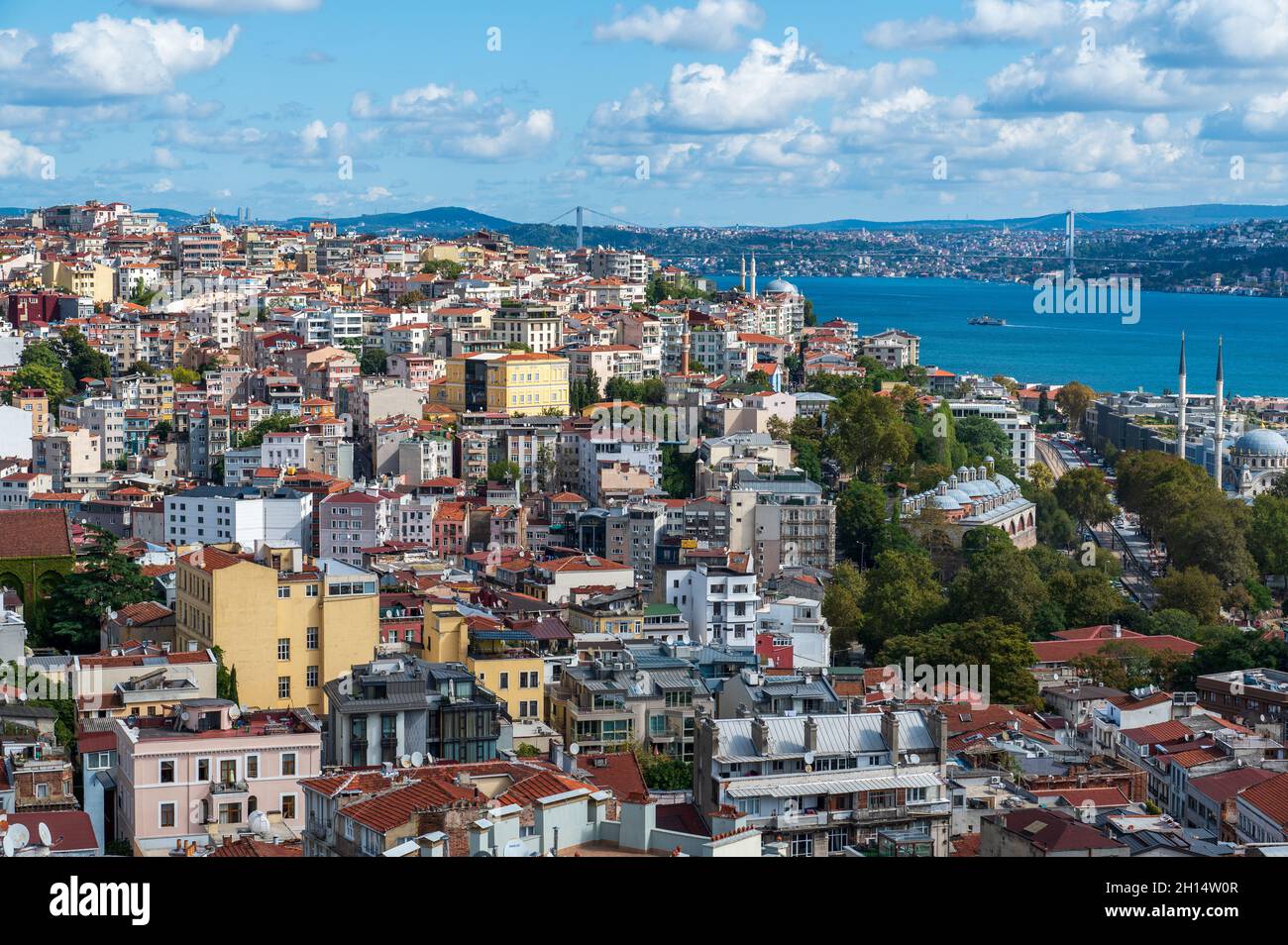 ISTANBUL, TURKEY - OCTOBER 12 ,2021: Istanbul city view from ...