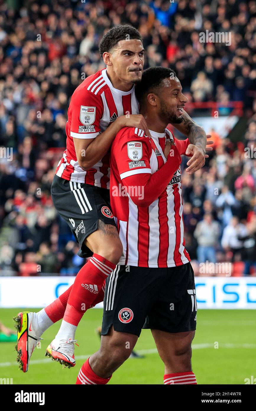 Lys Mousset #11 of Sheffield United celebrates his goal and makes the ...