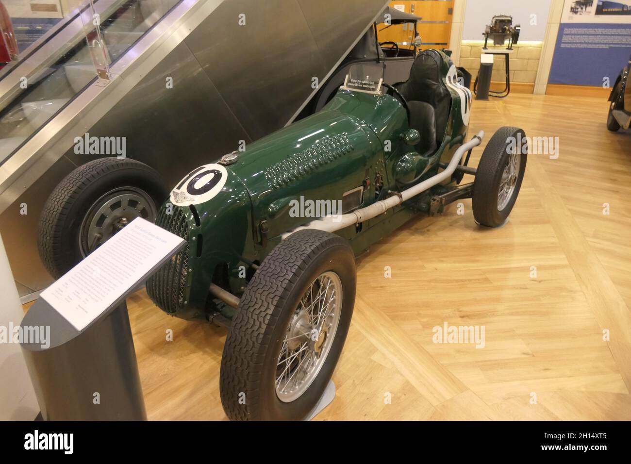 Old F1 car at the British racing car green famous style old type ...