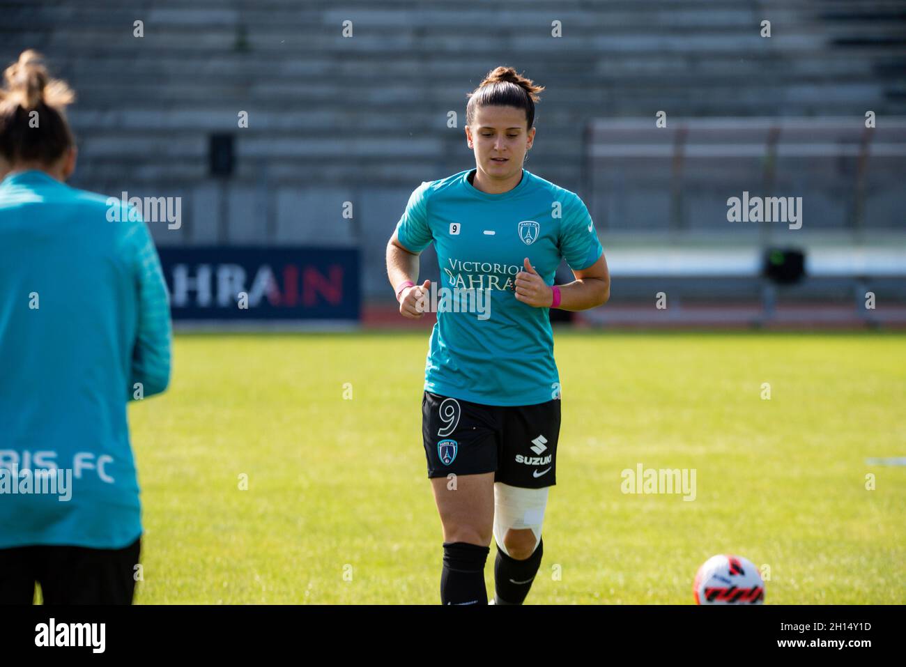Mathilde Bourdieu of Paris FC warms up ahead of the Women's French ...