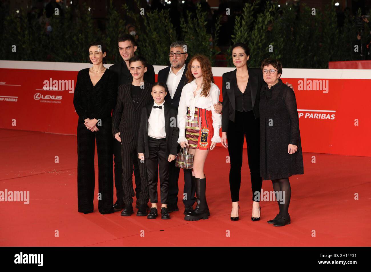 Rome, Italy. 15th Oct, 2021. Larminuta cast walking the red carpet of ...