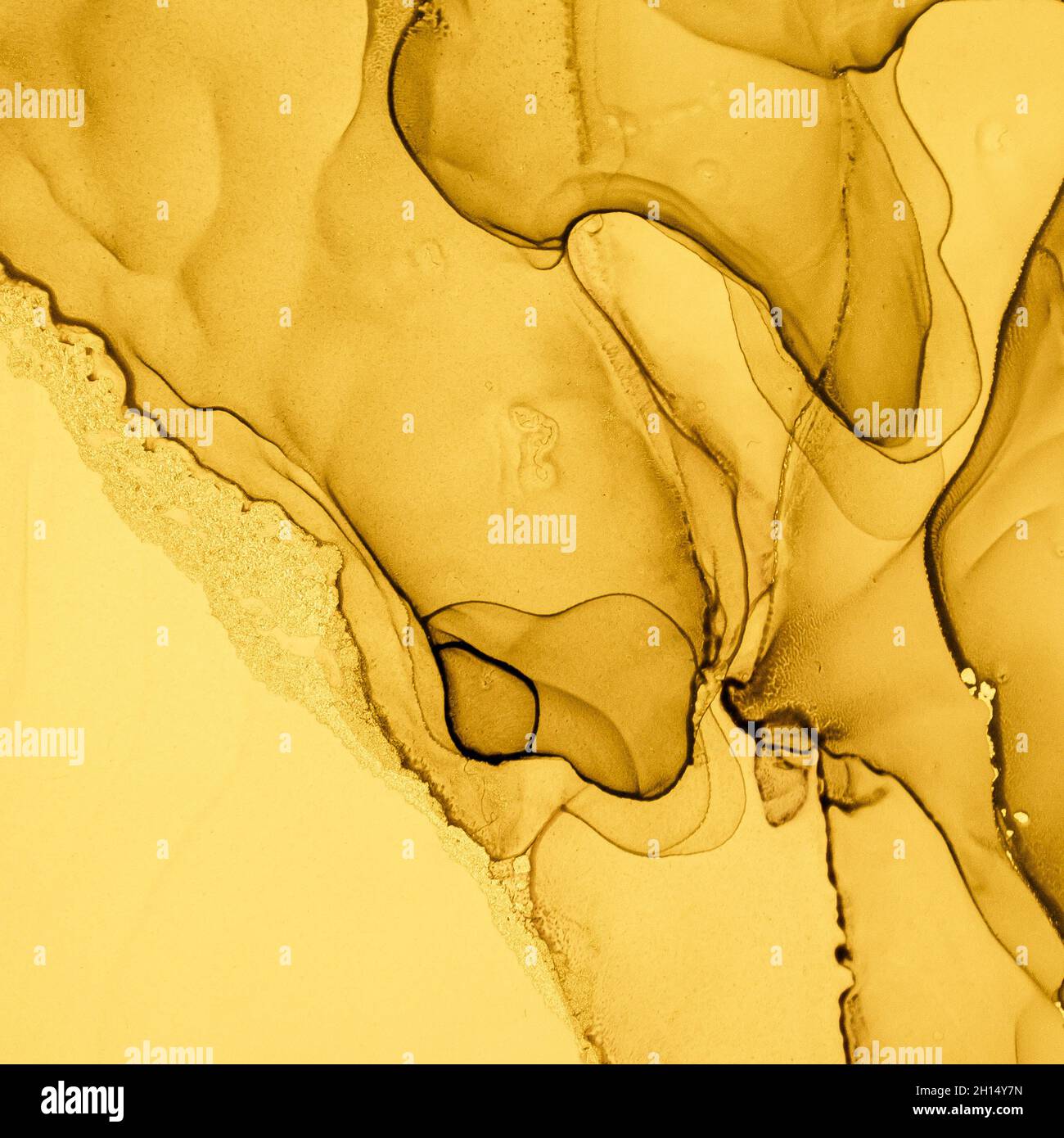 Gold Fluid Art. Liquid Abstract Illustration Stock Photo - Alamy