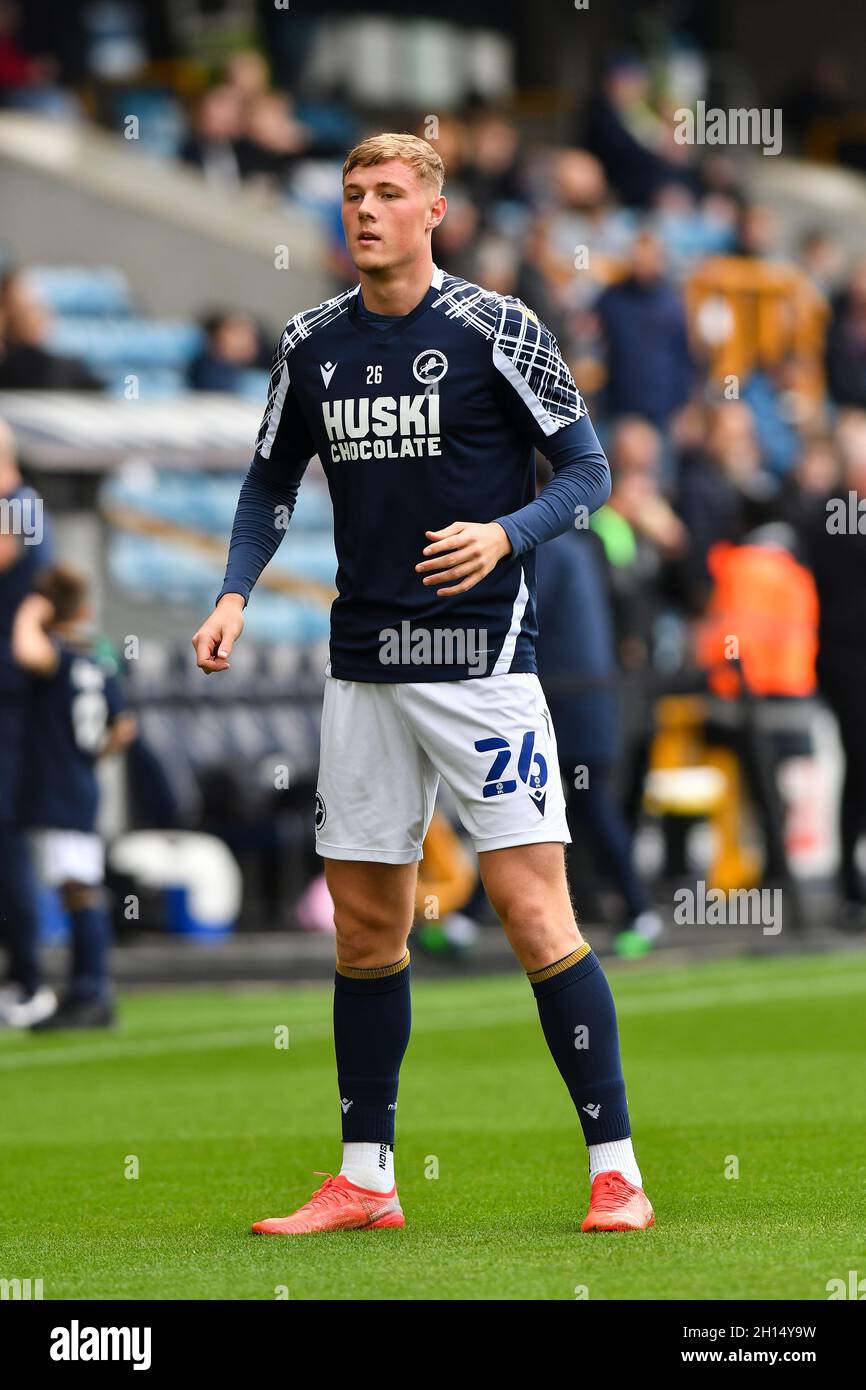 LONDON, UK. OCT 16TH Daniel Ballard of Millwall warming up before the ...