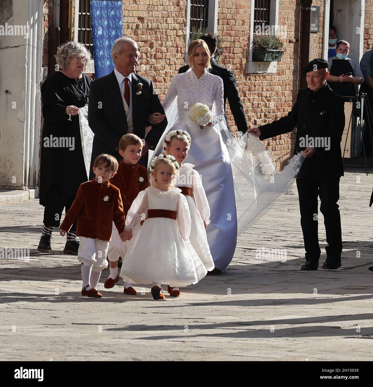 Venice, Italy. 16th Oct, 2021. Guests of the wedding between Alexandre ...