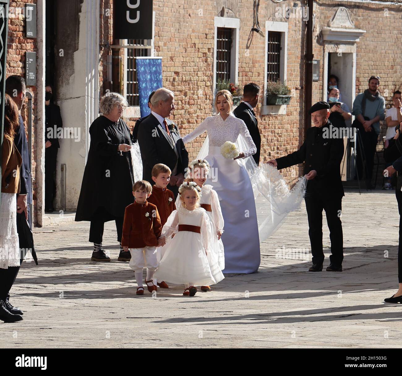 Venice, Italy. 16th Oct, 2021. Guests of the wedding between Alexandre ...