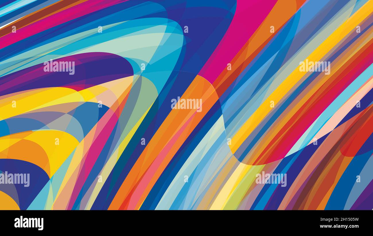 Abstract multicolor artistic background with colorful curved stripes ...