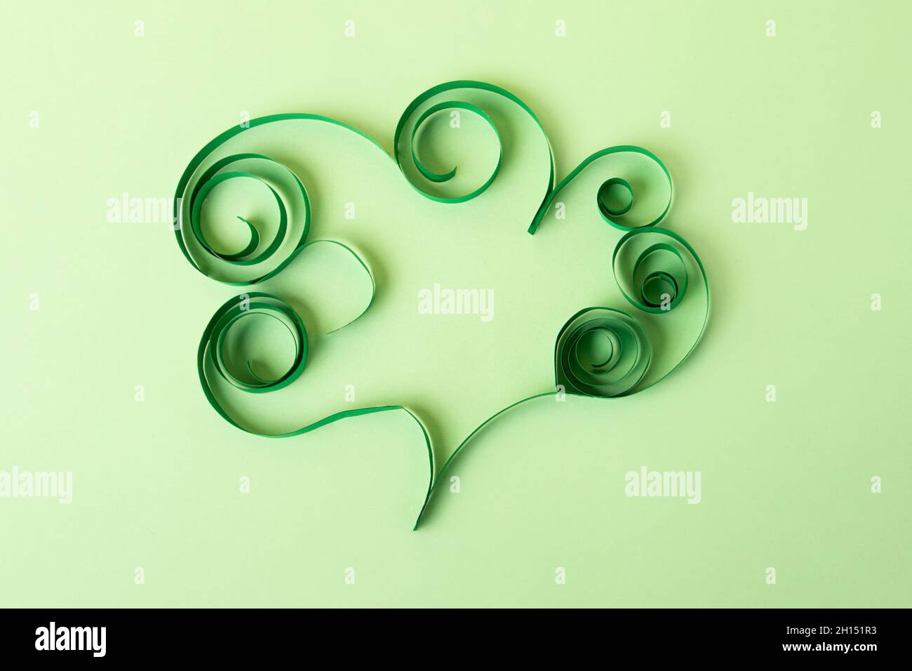 Human brain made from paper on green background,sketch Stock Photo - Alamy