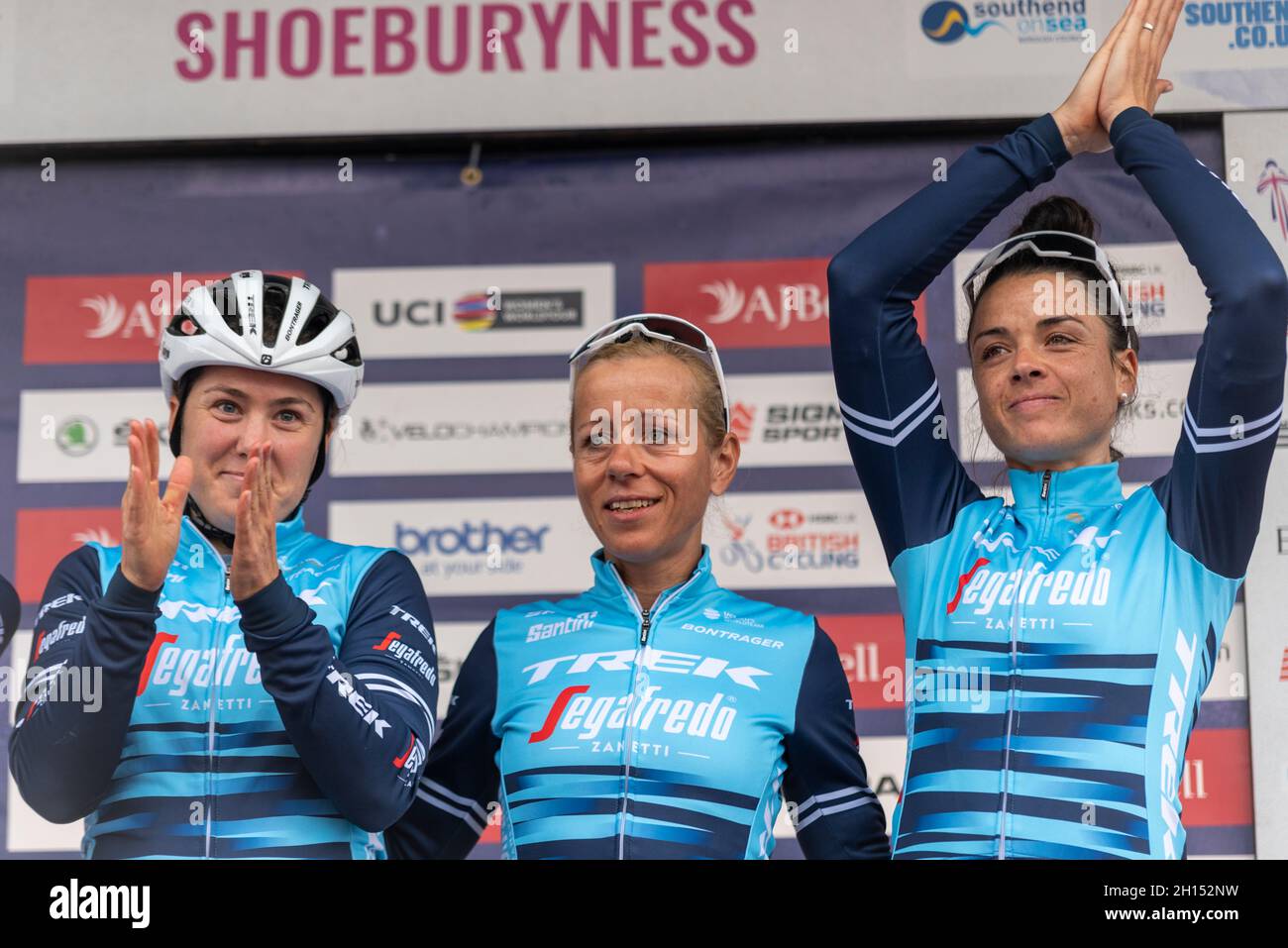 Chloe Hosking, Trixi Worrack, Audrey Cordon-Ragot of Trek Segafredo ...