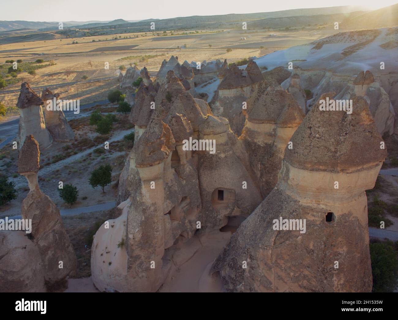 Cappadocia, Nevsehir, Turkey-September-2021: Blue sky and hot air ...