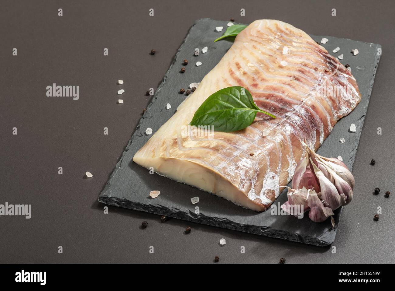 Raw pollock (Pollachius virens) fillet. Fresh fish for healthy food ...