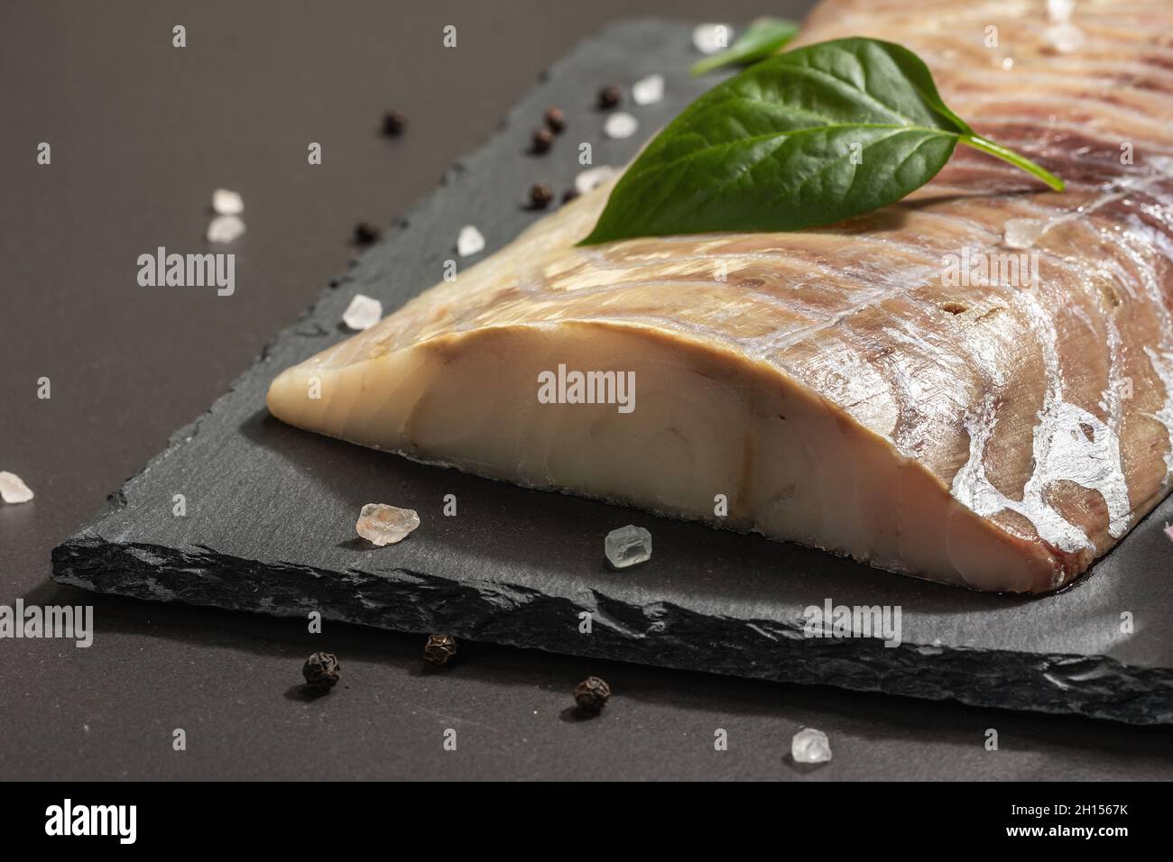 Raw pollock (Pollachius virens) fillet. Fresh fish for healthy food ...