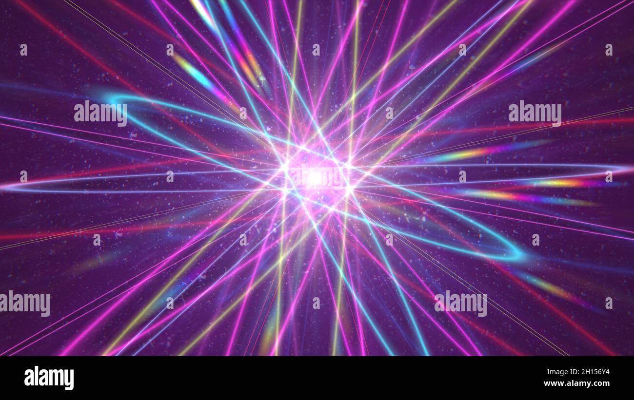 Glowing atom structure with light laser ring Stock Photo - Alamy