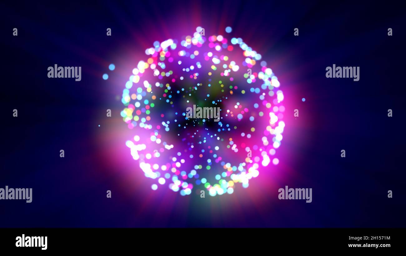 cell particle light ray color, illustration render Stock Photo - Alamy