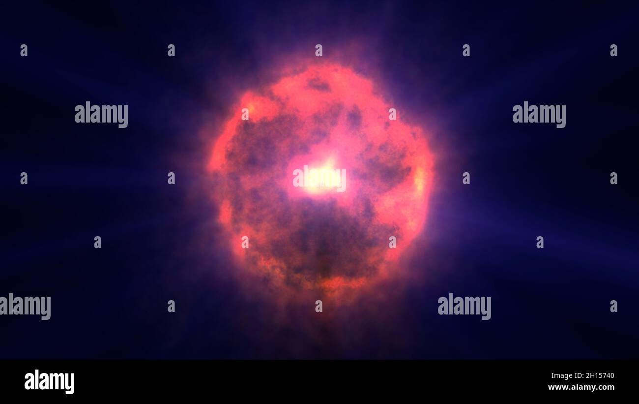 fire flame ball explosion in space, abstract illustration Stock Photo ...