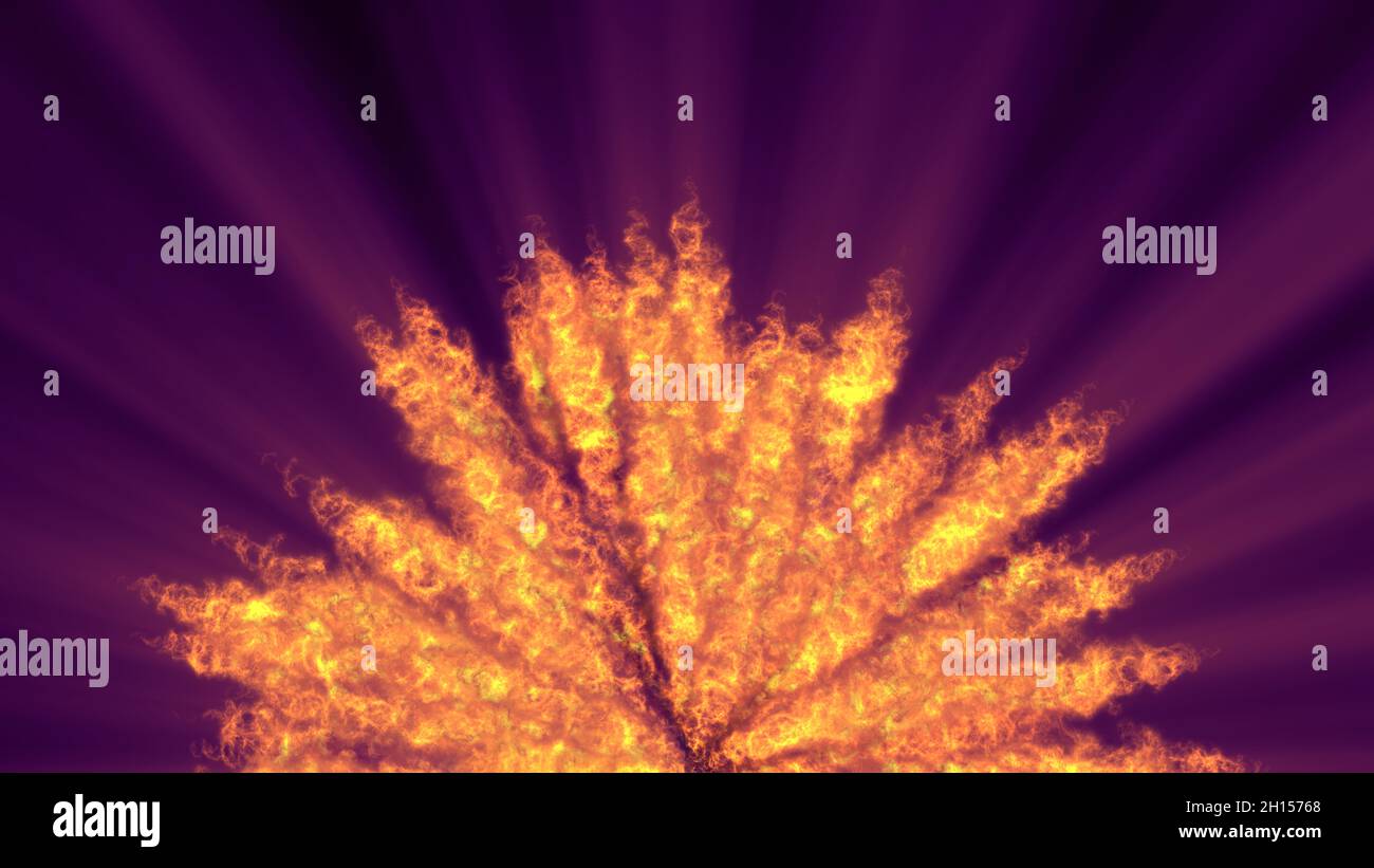 fire flame ball explosion in space, abstract illustration Stock Photo ...