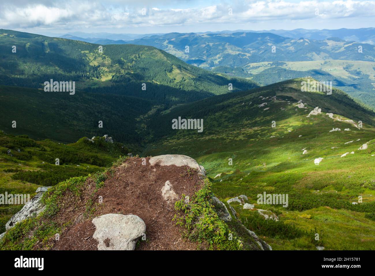 A stunning view of Ukrainian carpathians from the top of the hill Stock ...