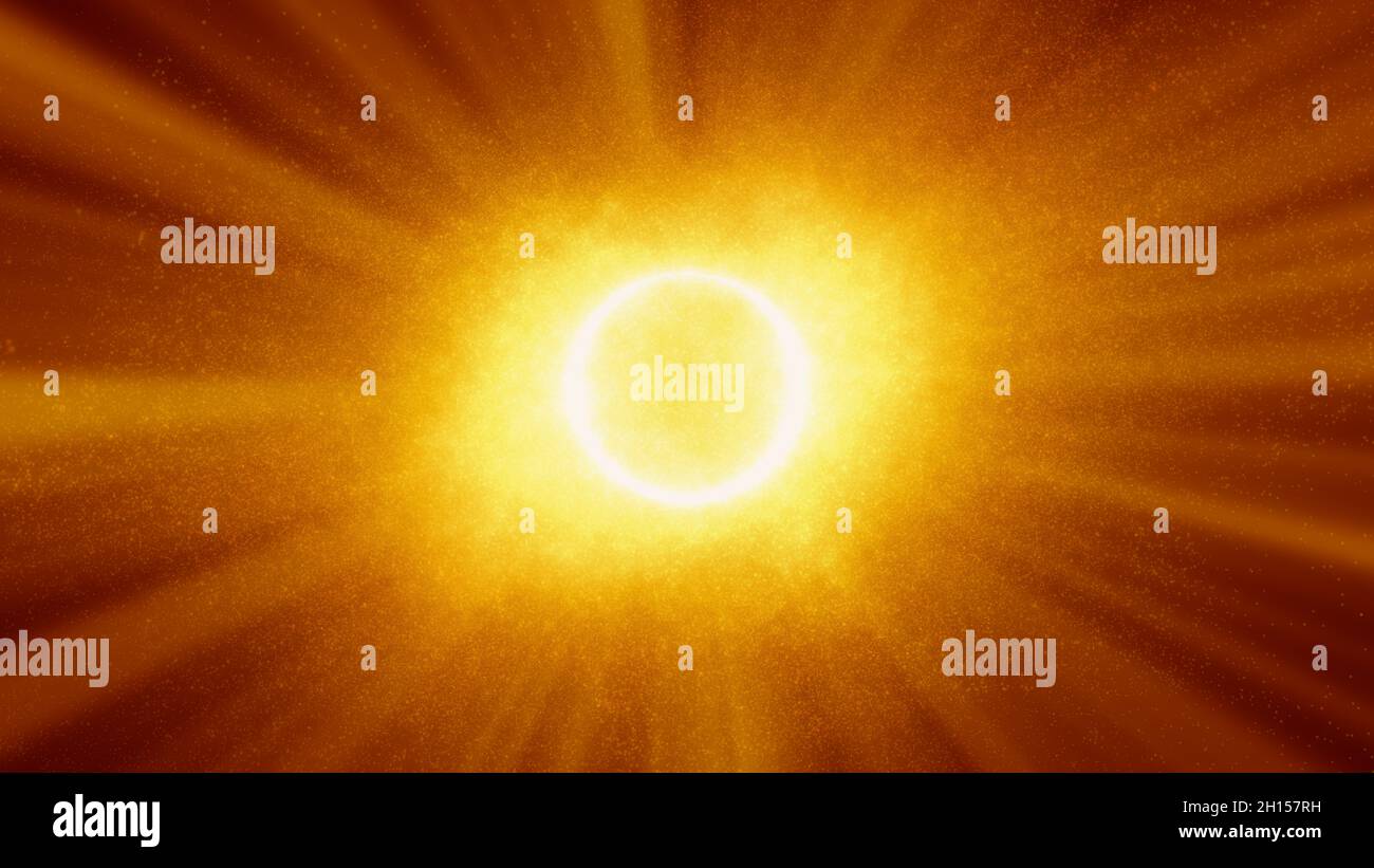 Abstract particles sun solar flare particles illustration 3d render ...