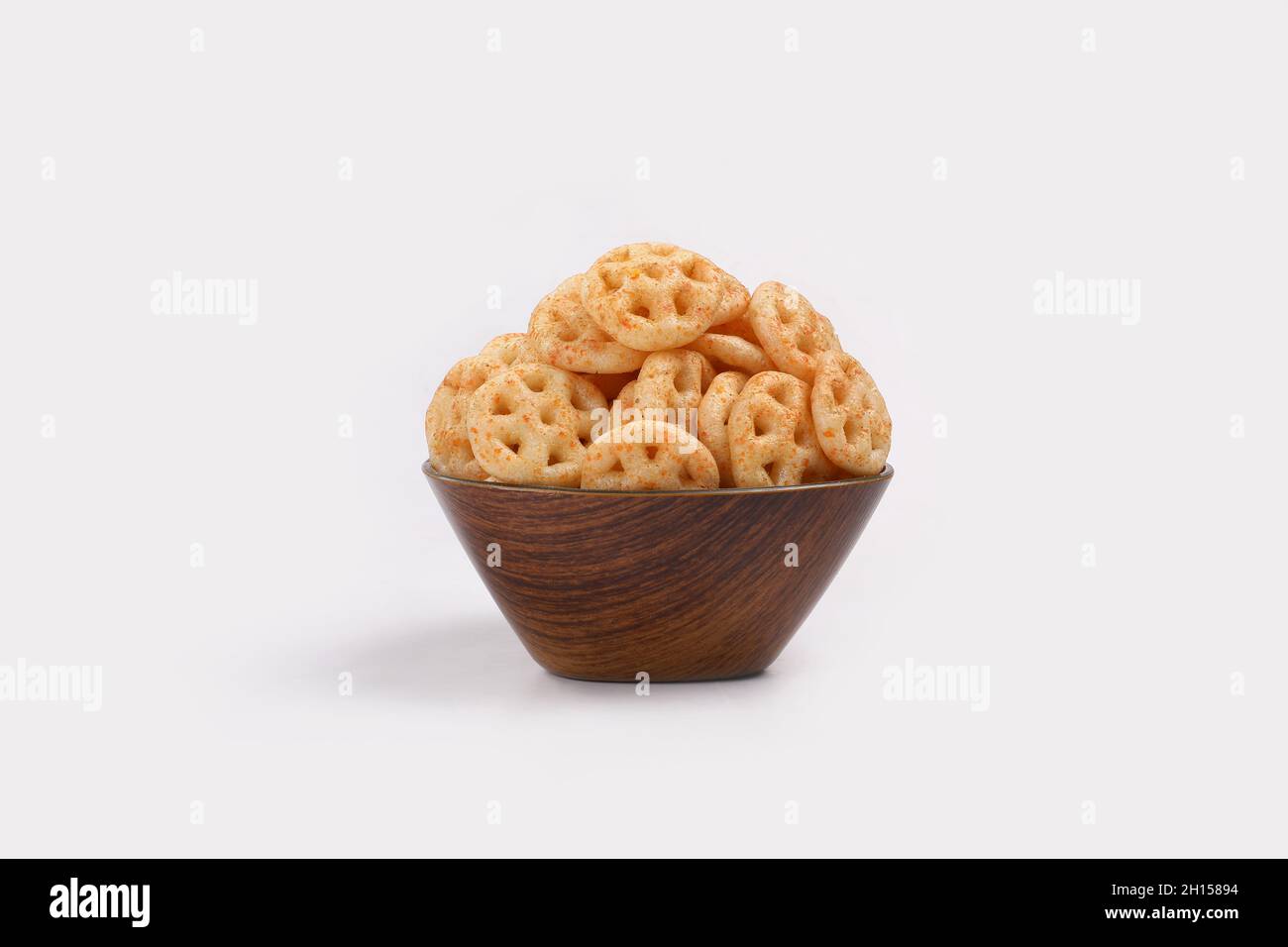 Fried and Spicy wheel Snacks or Fryums (Snacks Pellets) served in a ...