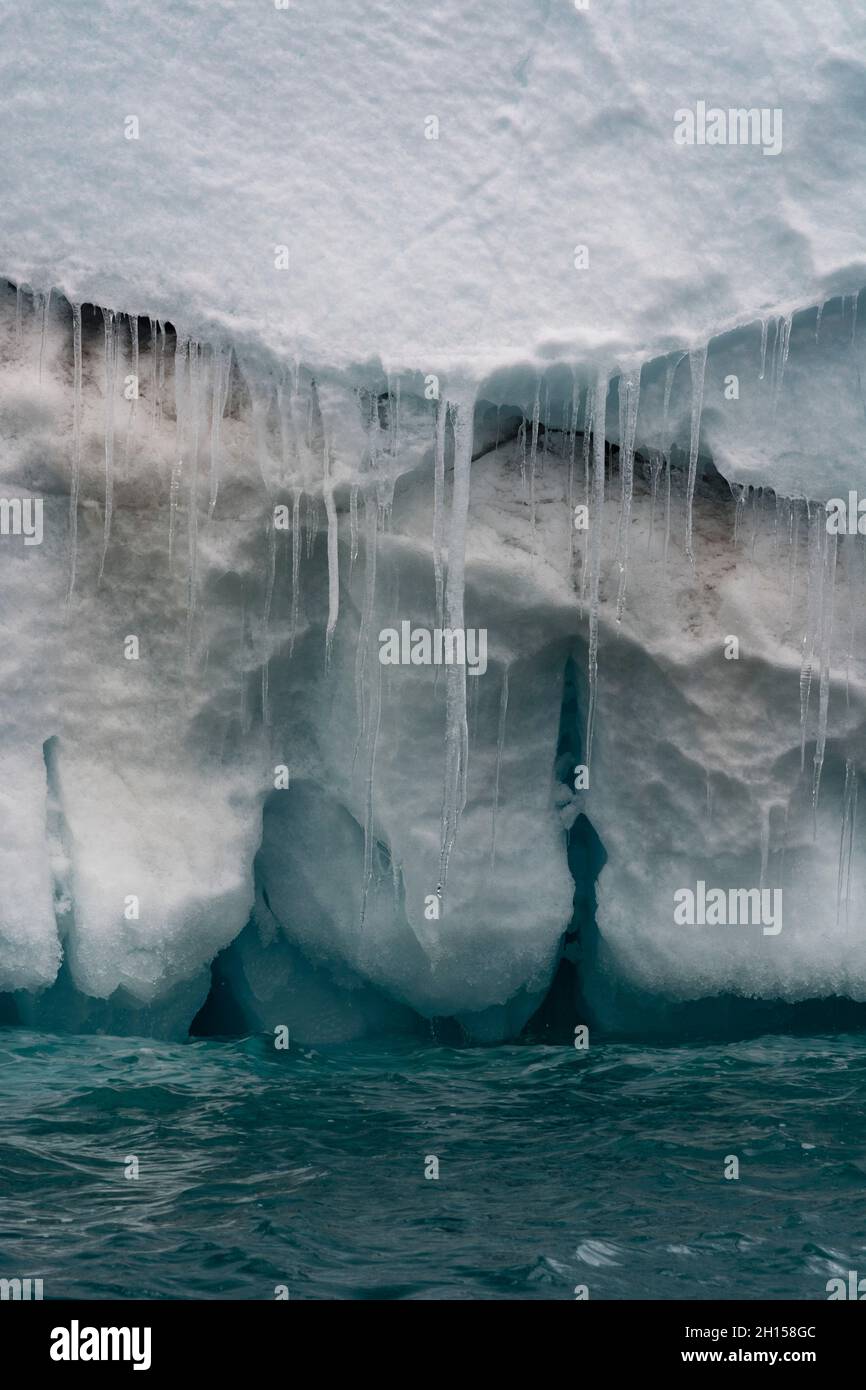 Detail of an iceberg at Austfonna ice cap. Nordaustlandet, Svalbard ...