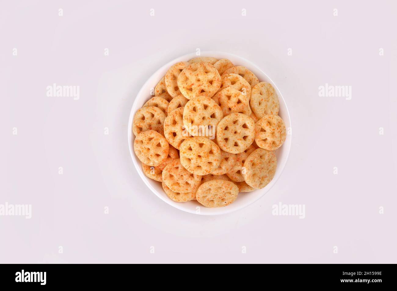 Fried and Spicy wheel Snacks or Fryums (Snacks Pellets) served in a ...