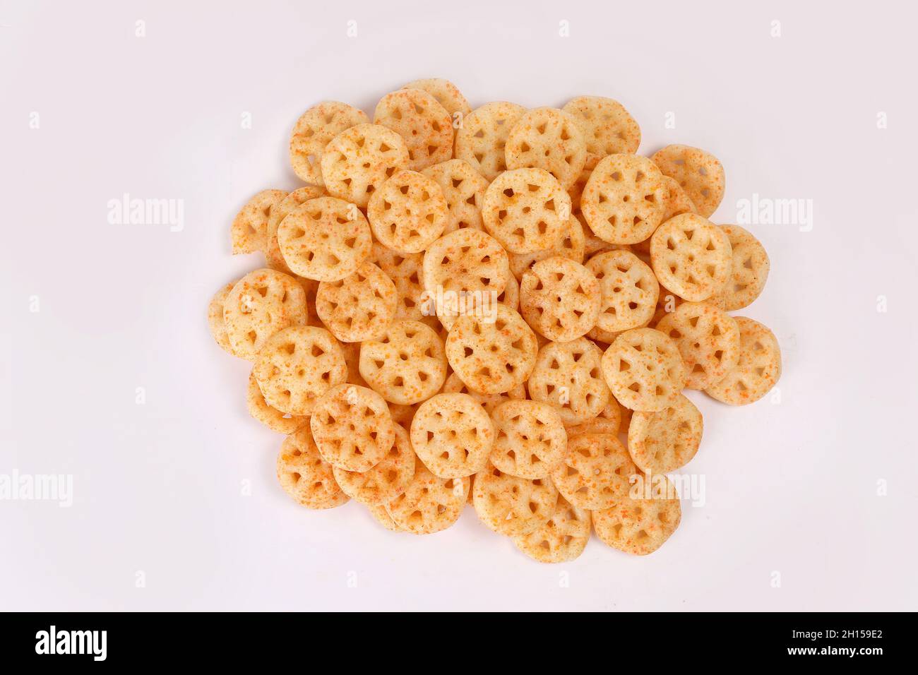 Fried and Spicy wheel Snacks or Fryums (Snacks Pellets) served in a ...