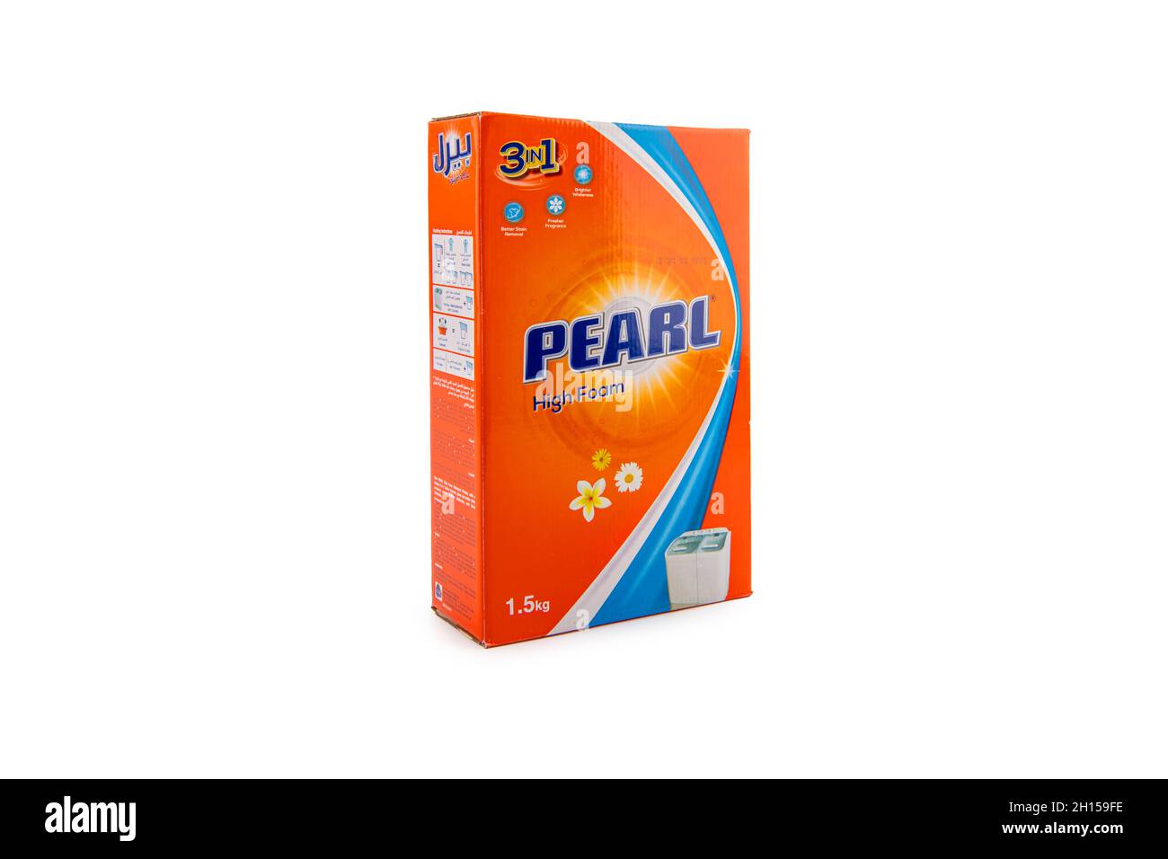 Pearl high foam Detergent powder on isolated background Stock Photo - Alamy