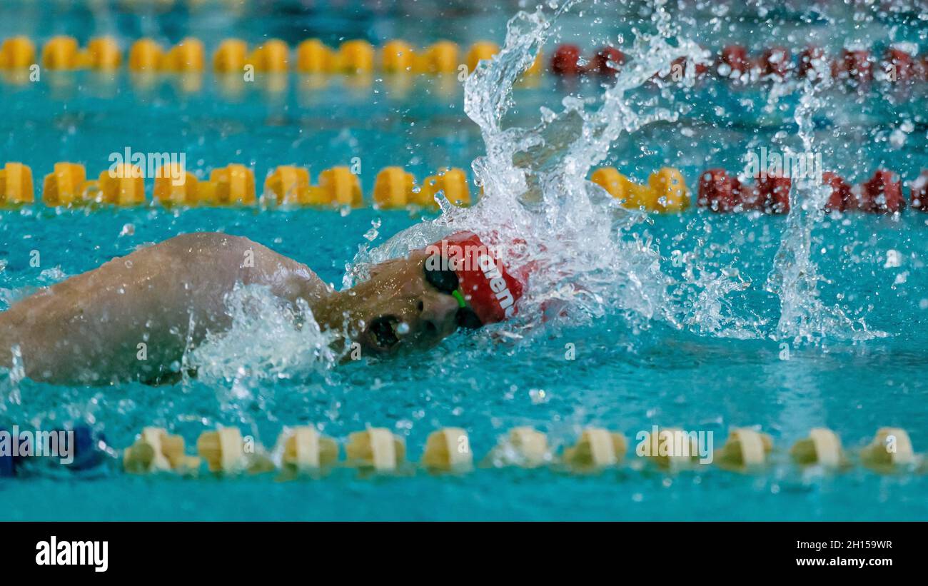A swimmer is seen in action during the festival. The swimming pool of ...