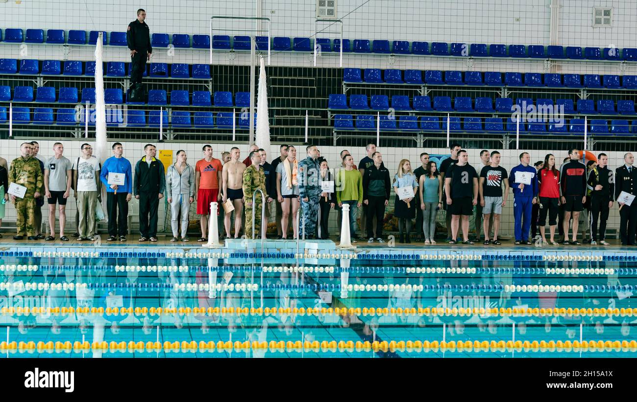Moscow, Russia. 19th Apr, 2019. The general ceremonial formation of the ...