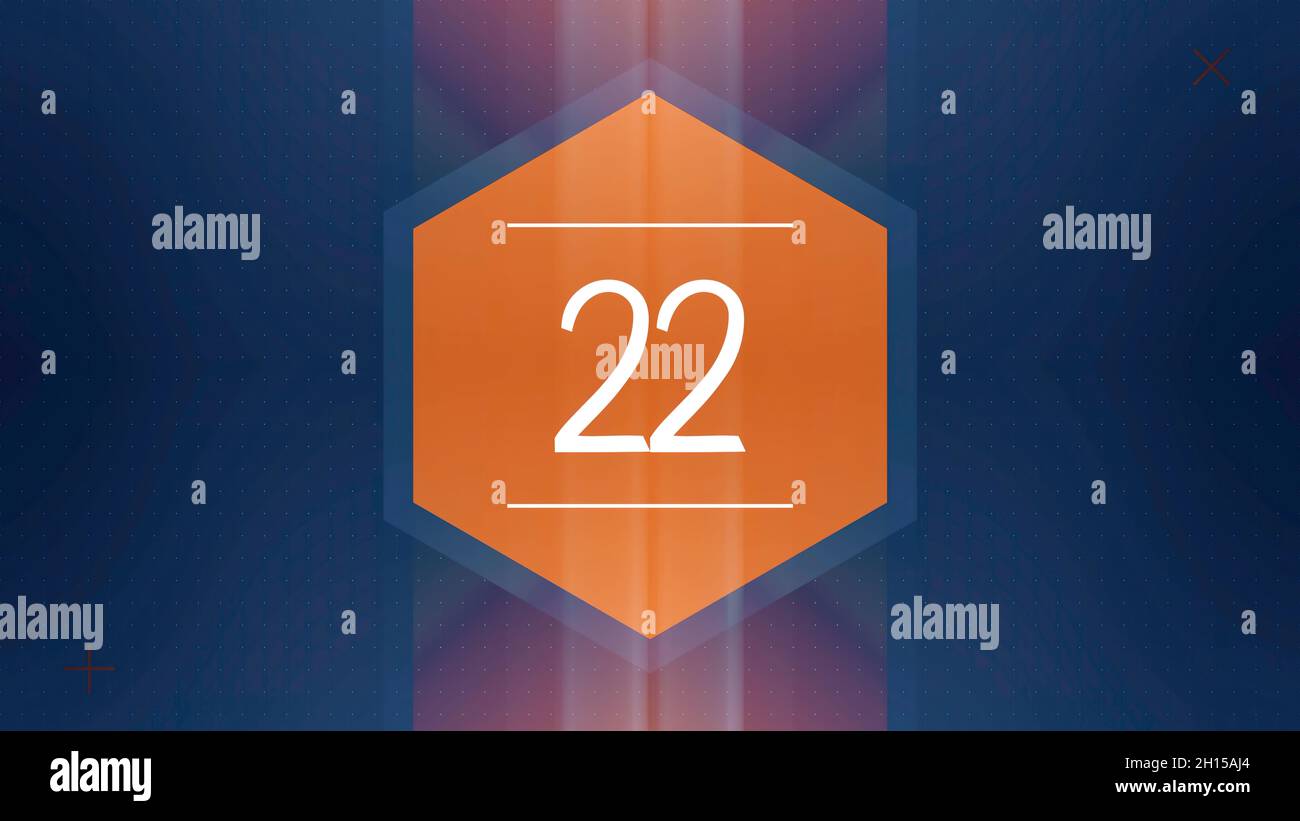 The number 22 appears and has glow and light streaks. Numbers Animation ...