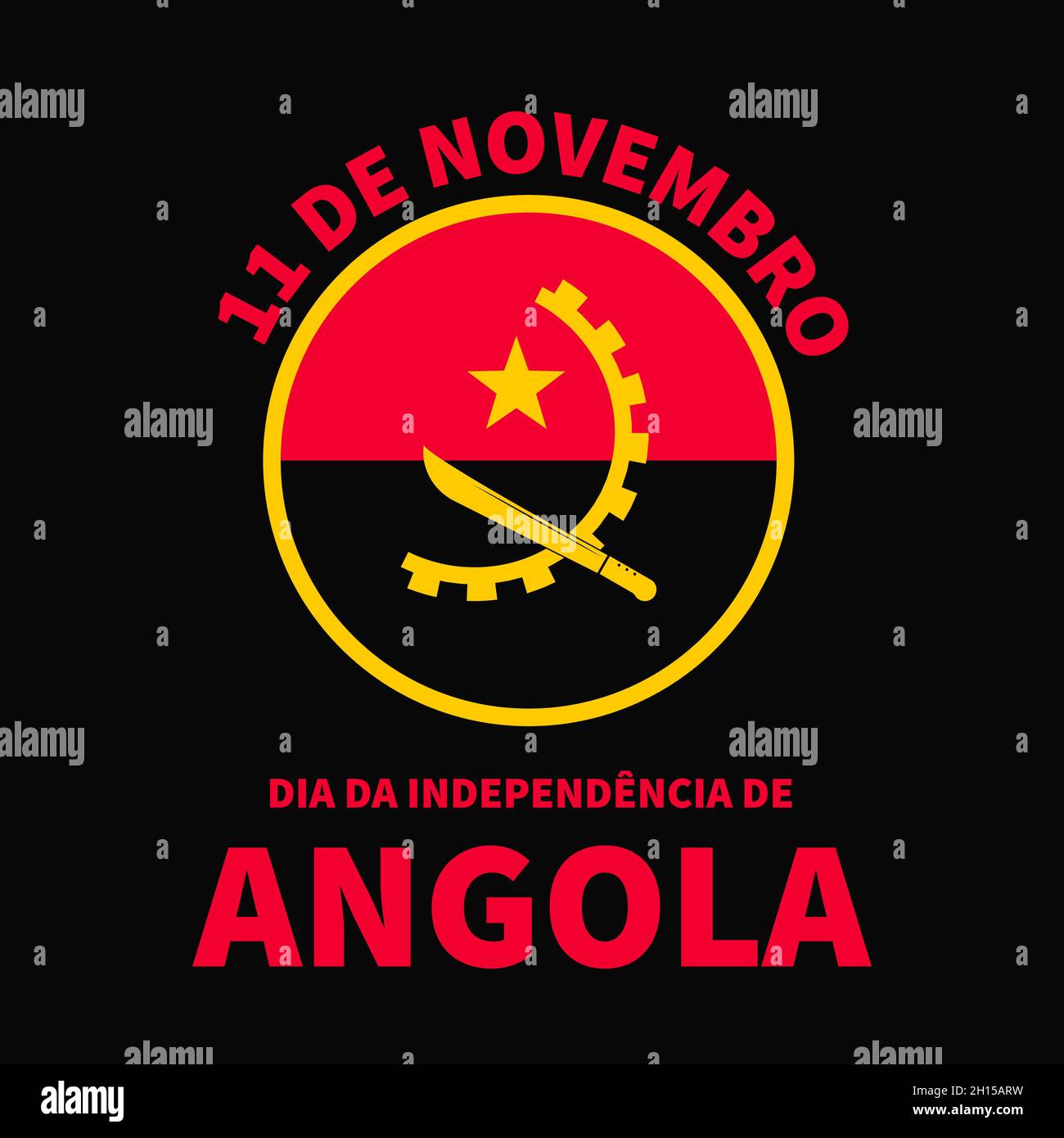 Angola Independence Day typography poster in Portuguese. National ...