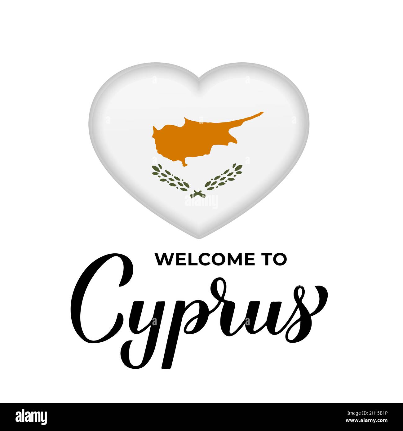 Welcome to Cyprus calligraphy hand lettering with national flag in ...
