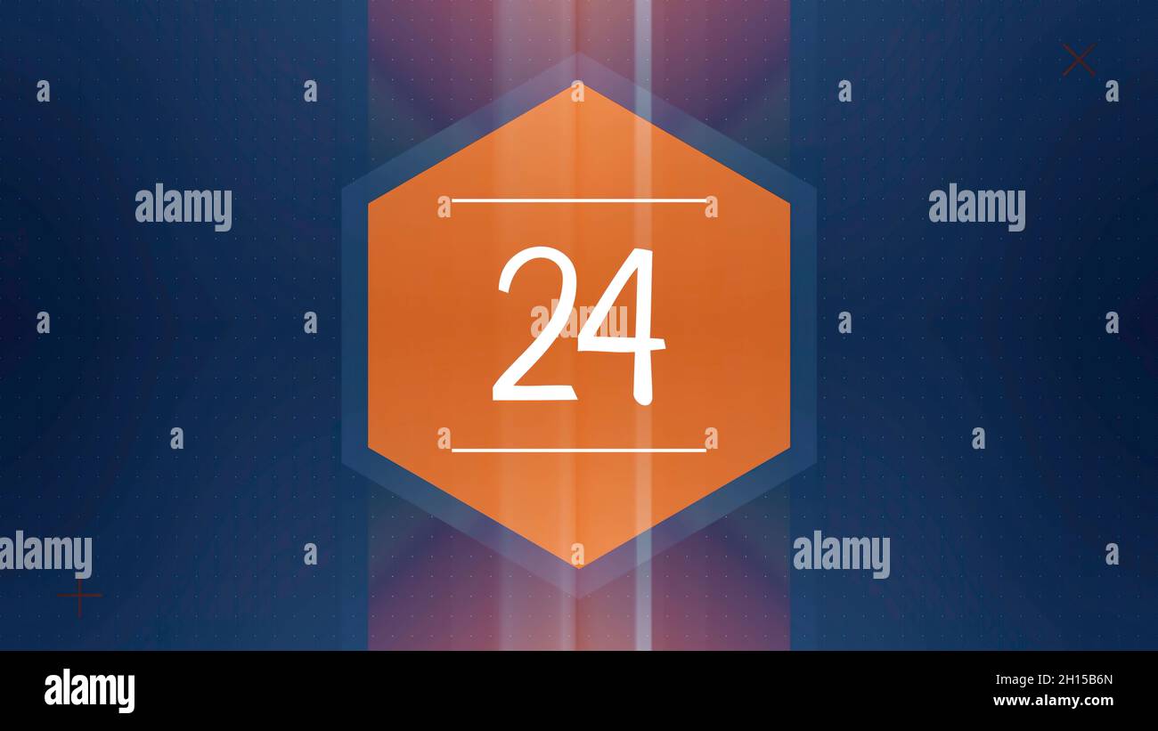 The number 24 appears and has glow and light streaks. Numbers Animation ...