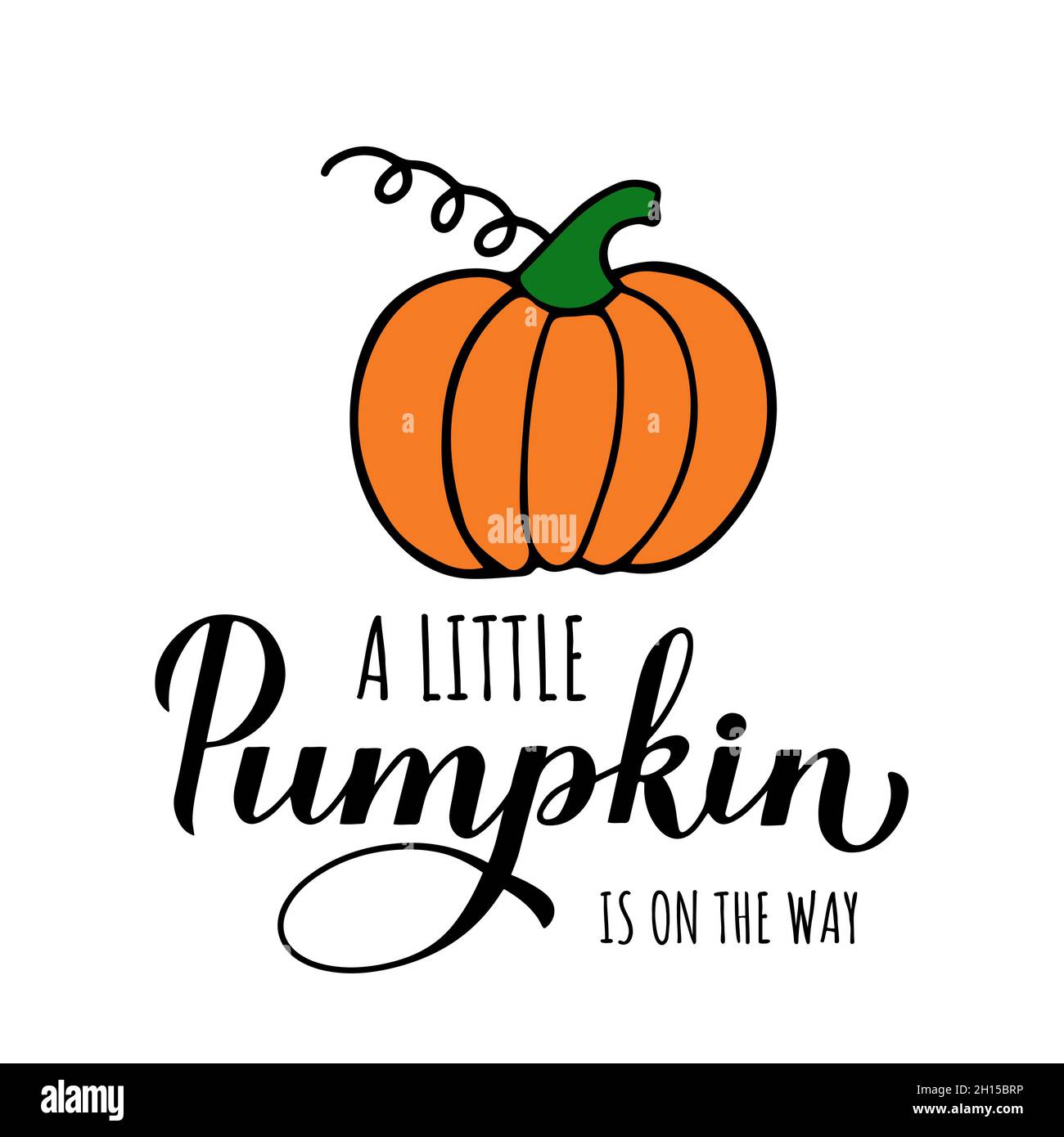 Little Pumpkin is on the way calligraphy hand lettering with cute ...