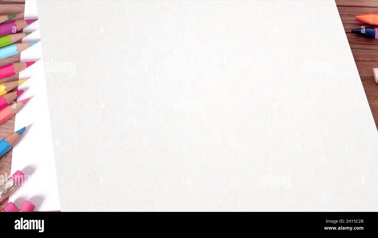 Animation of the cartoon boy, which is drawn on a list of paper and ...