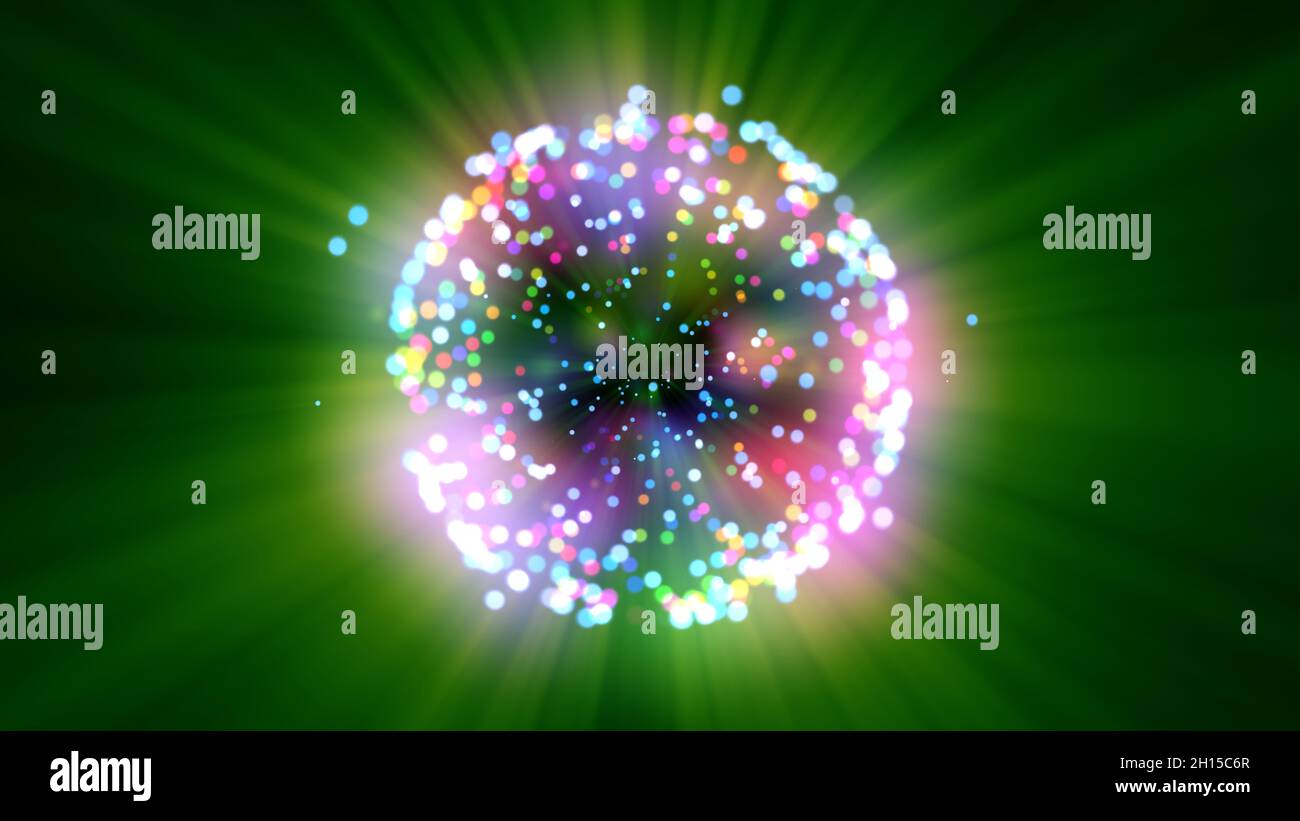 cell particle light ray color, illustration render Stock Photo - Alamy