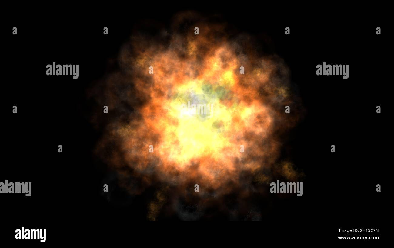 fire flame ball explosion in space, abstract illustration Stock Photo ...
