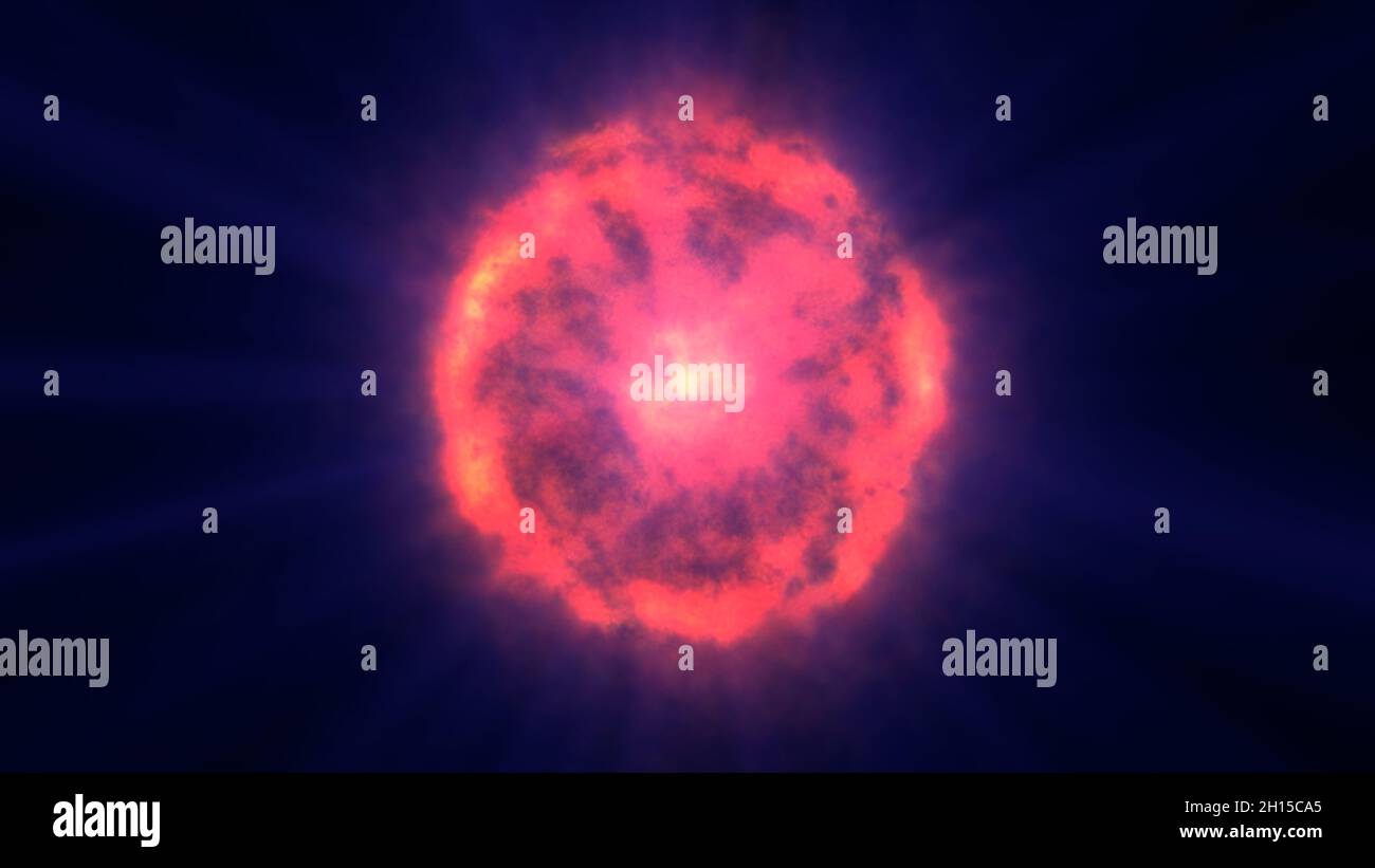 fire flame ball explosion in space, abstract illustration Stock Photo ...