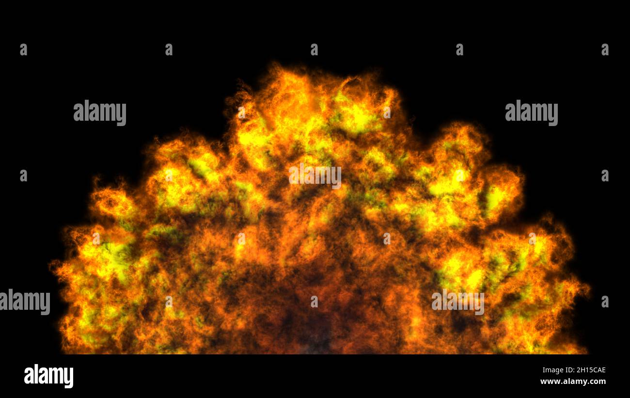 fire flame ball explosion in space, abstract illustration Stock Photo ...