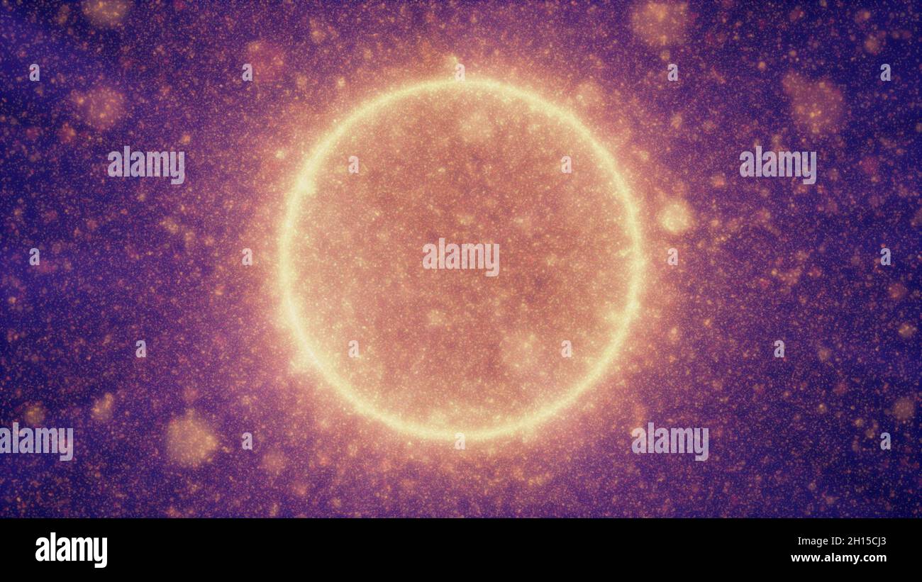 Abstract particles sun solar flare particles illustration 3d render ...
