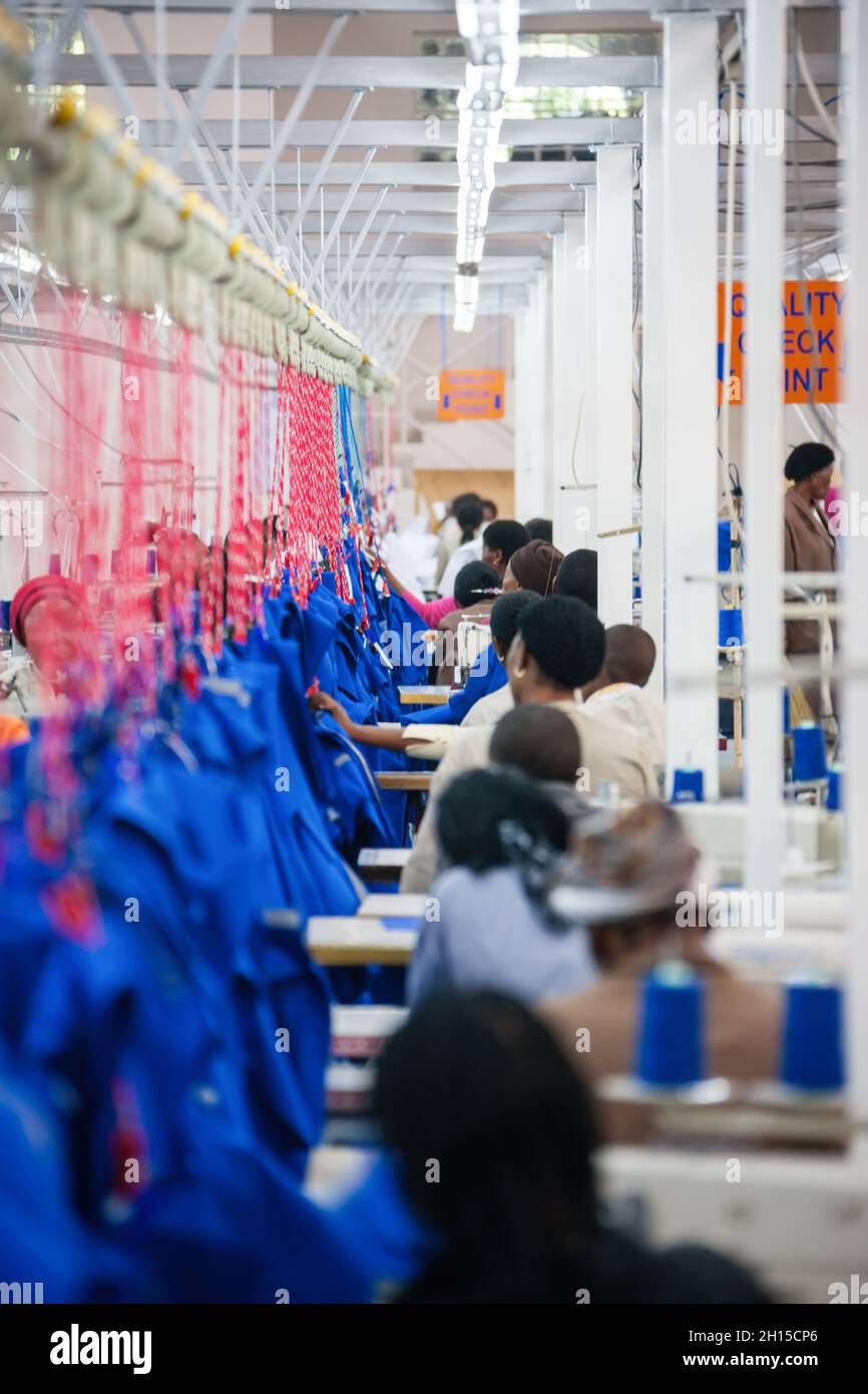 Industrial textile factory, top view, in Botswana Africa, developing nations Stock Photo - Alamy