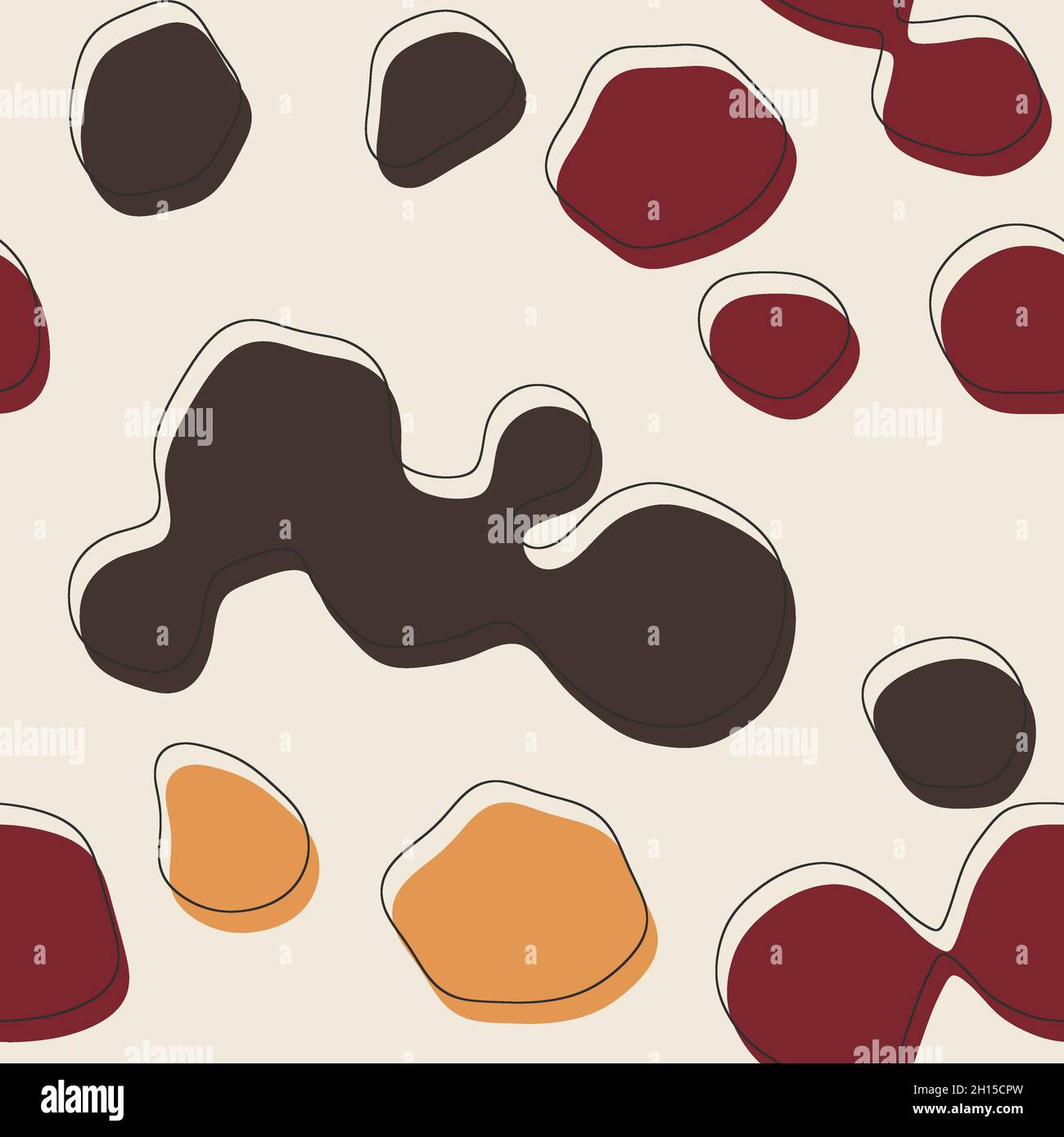 Seamless abstract organic blog shapes in various colors with offset ...