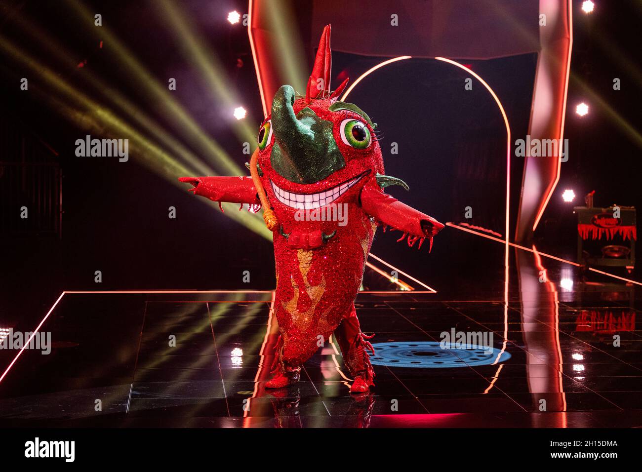 Cologne, Germany. 16th Oct, 2021. The character "The Chili" is on stage ...