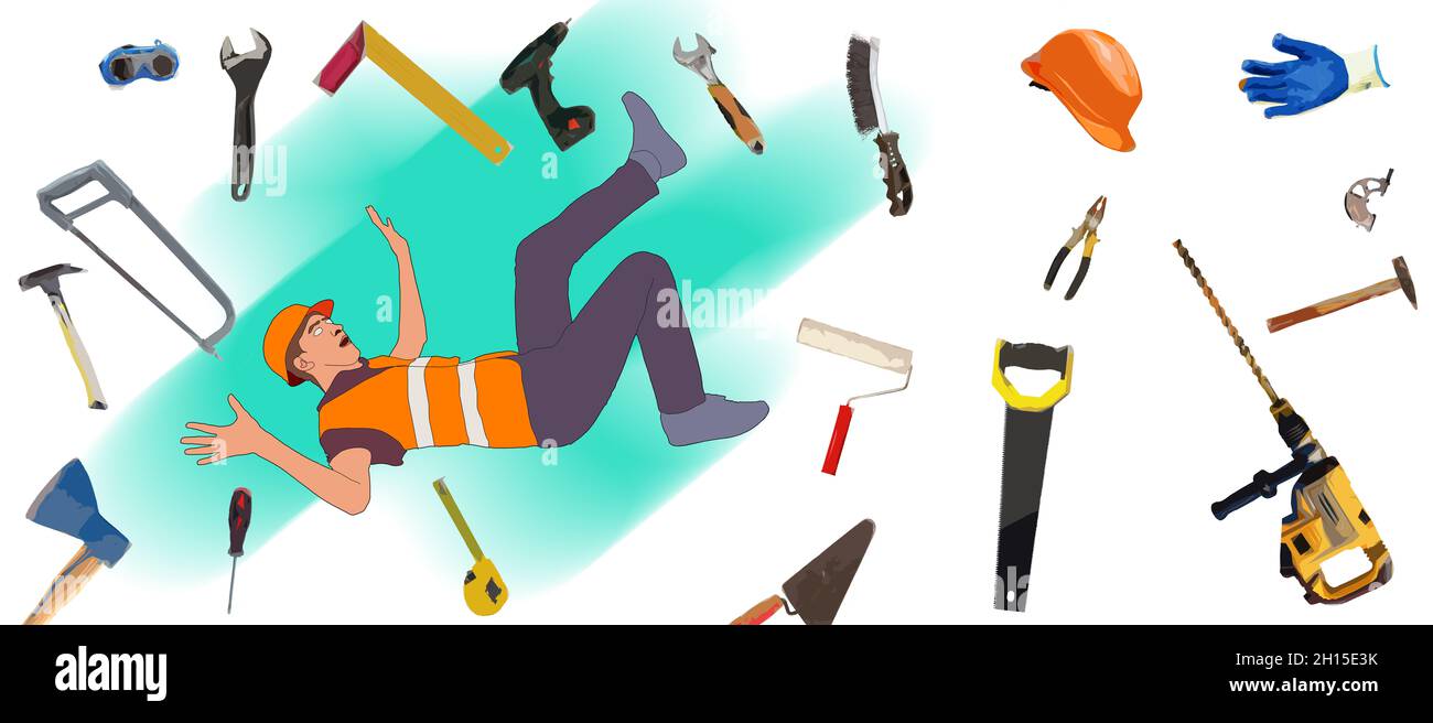 Injury at Work Insurance Colourful Illustration Stock Photo - Alamy
