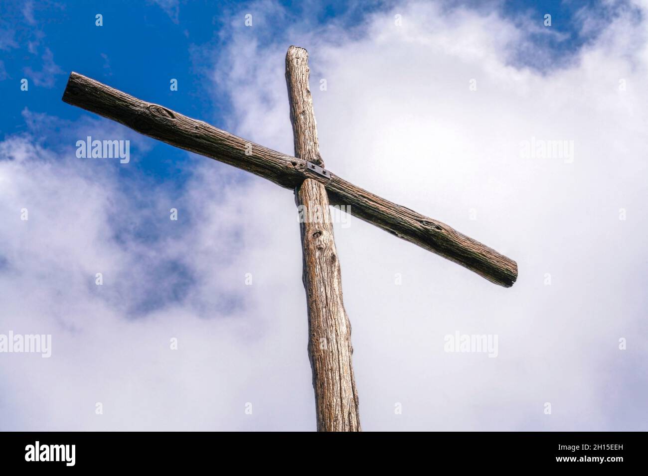 Italy Tuscany La Verna - Exterior of the church - wooden cross Stock ...