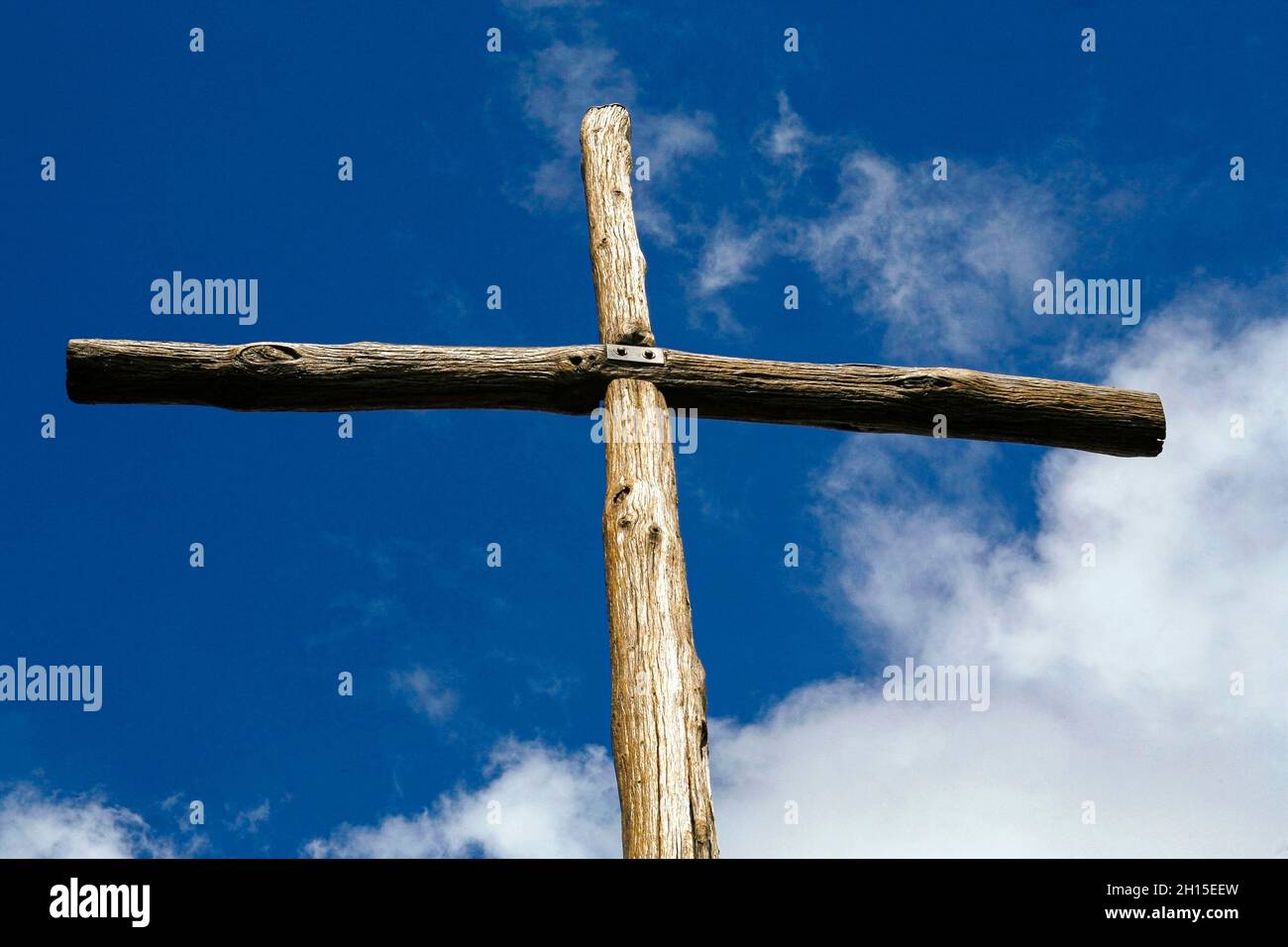 Italy Tuscany La Verna - Exterior of the church - wooden cross Stock ...