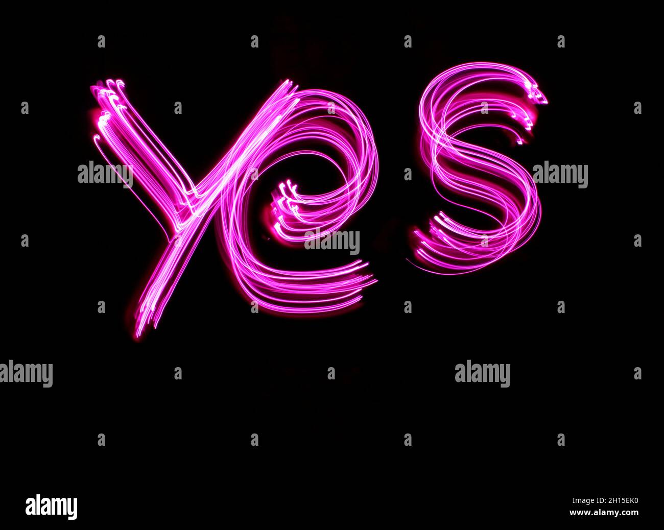 Long exposure light painting photograph of neon colour fairy lights ...