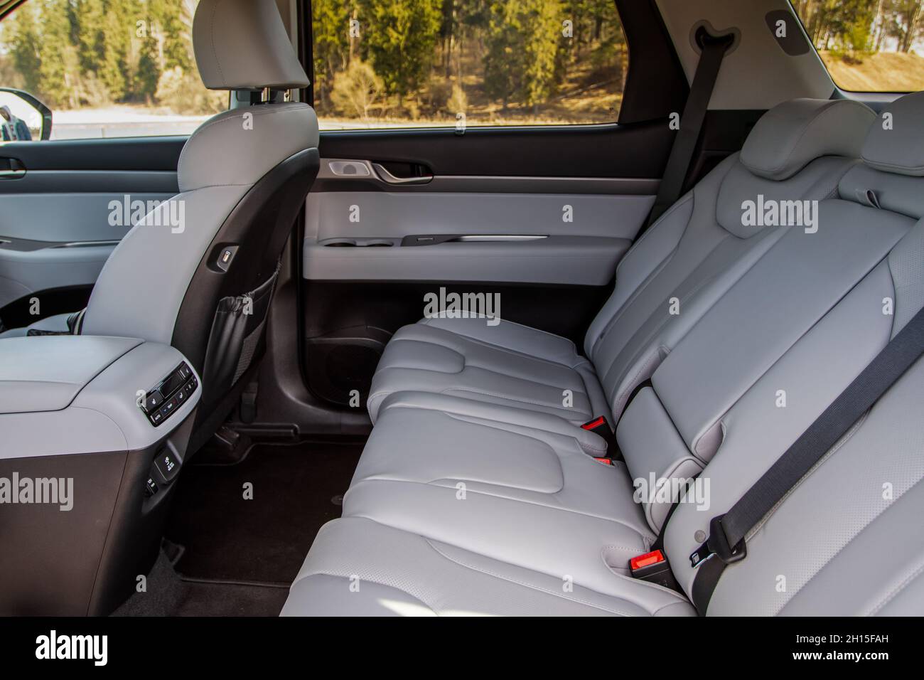 MOSCOW, RUSSIA - APRIL 10, 2021 Hyundai Palisade LX2 Interior close up ...